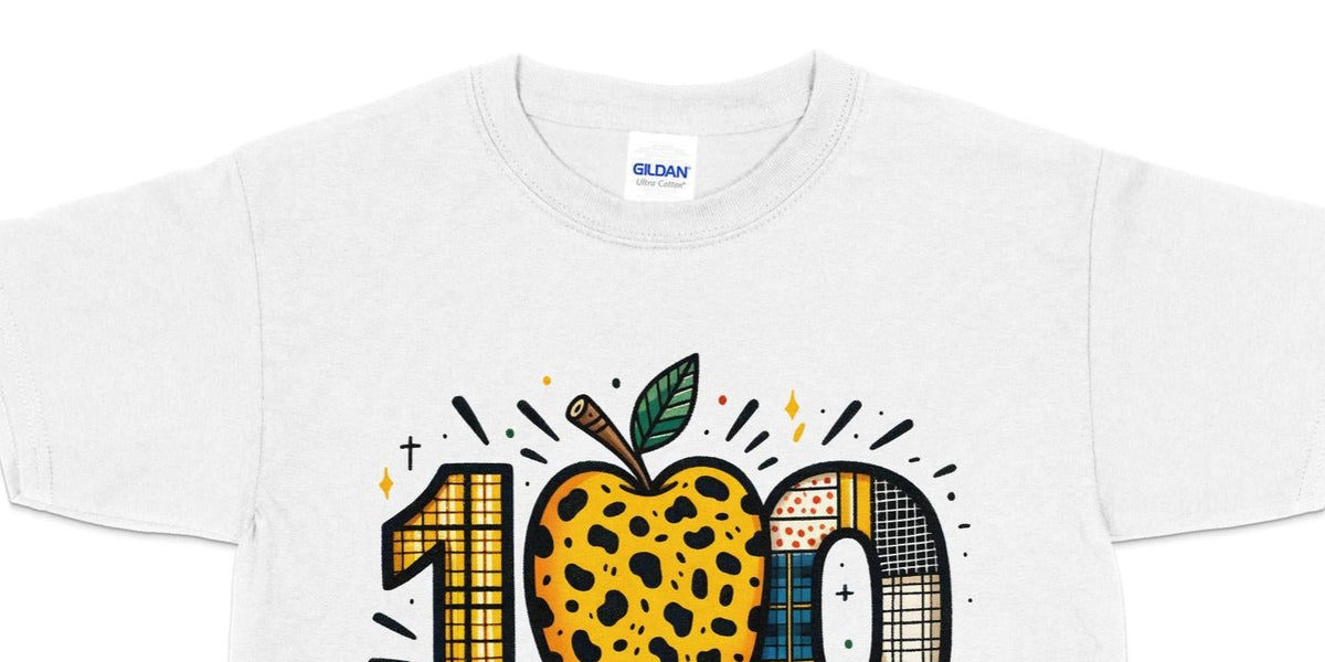 100 Days of School Leopard and Plaid DTF Heat Press Transfer – Sweet Tee Transfers