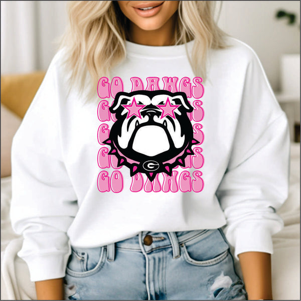 Pink Mascot Go Dawgs DTF Transfer – Sweet Tee Transfers