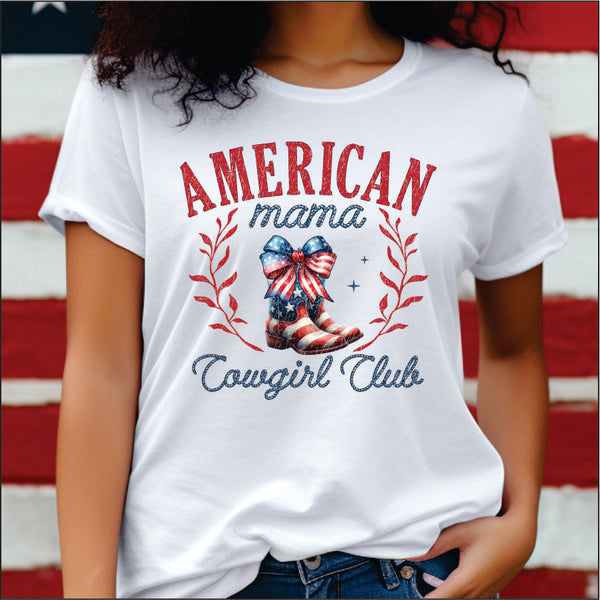 American Mama Cowgirl Club DTF Transfer – Sweet Tee Transfers