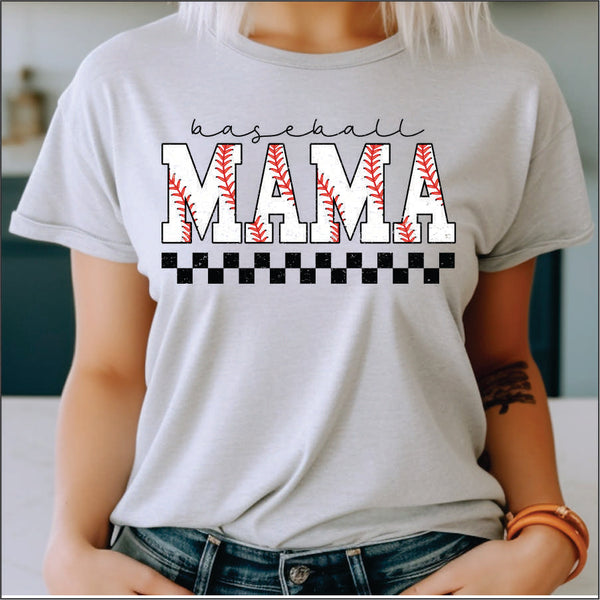 Baseball Mama Checkered DTF Transfer – Sweet Tee Transfers