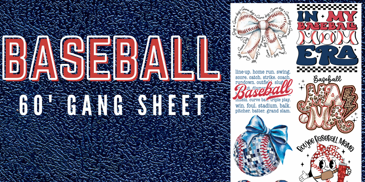 Baseball 60" Gang Sheet DTF Transfer – Sweet Tee Transfers