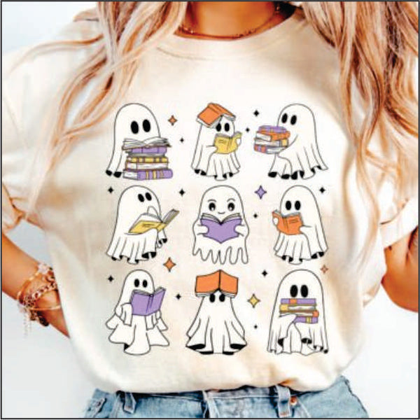 Ghosts with Books DTF Transfer – Sweet Tee Transfers