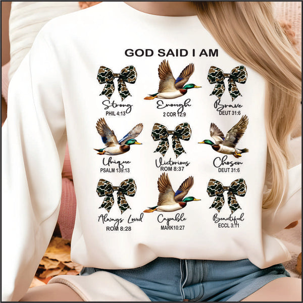 God Says I am Camo Ducks DTF Transfer – Sweet Tee Transfers