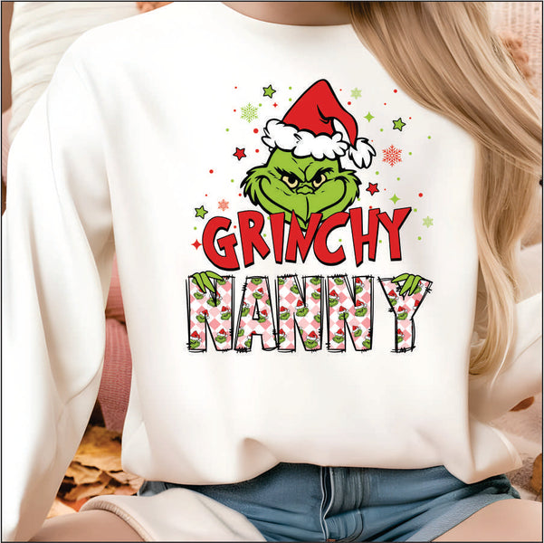 Grinchy Nanny Pink DTF Transfer – Sweet Tee Transfers