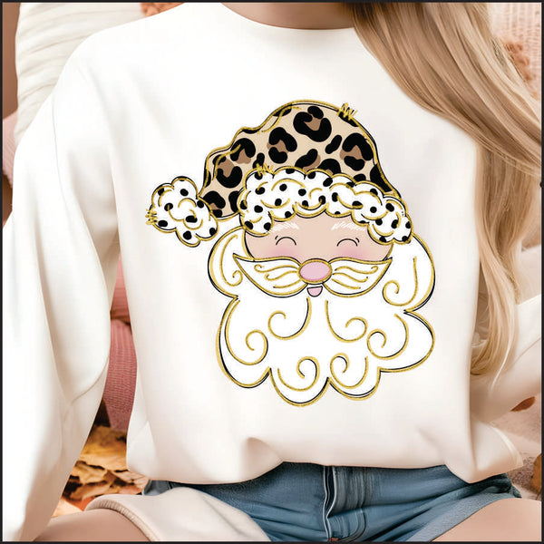 Leopard Hat Santa DTF Transfer – Sweet Tee Transfers