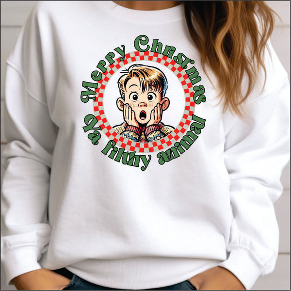 Merry Christmas You Filthy Animal Kevin DTF Transfer – Sweet Tee Transfers