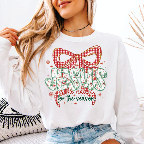 Preppy Jesus is the Reason Bow – Sweet Tee Transfers