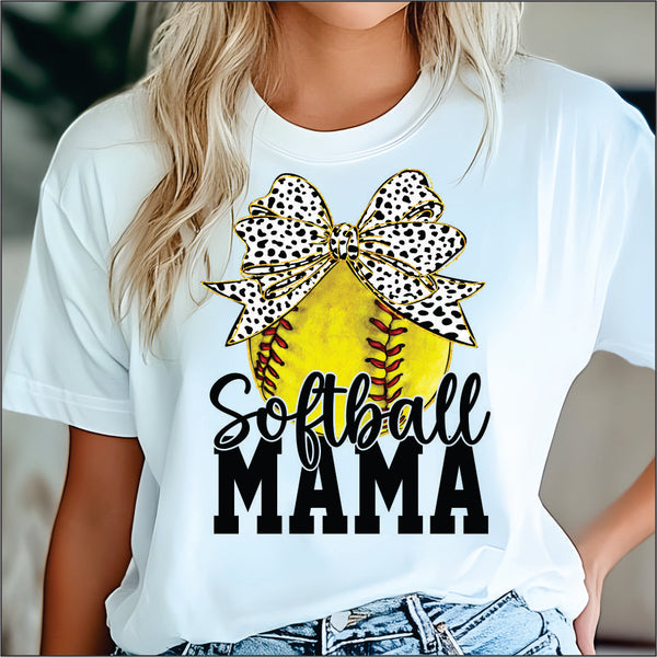 Softball Mama Ball w Bow DTF Transfer – Sweet Tee Transfers