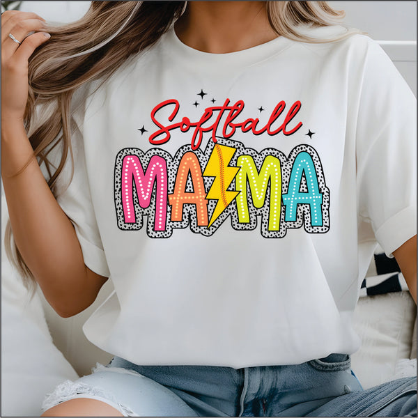 Softball Mama Bright & Dots DTF Transfer – Sweet Tee Transfers